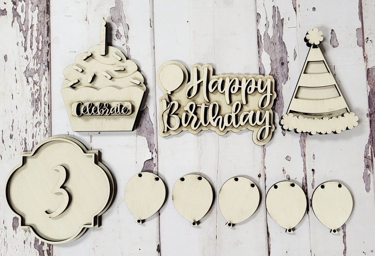 Happy Birthday: Laser Tiered Tray Collection – Painted Pallet Studio